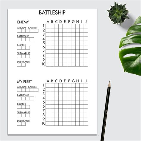 Printable Battleship Game Battleship Game Battleship Board Game Paper Battleship Games