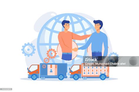 전세계 배송 서비스 국제 유통 협업 물류 공급망 파트너 화물 비용 최적화 개념 플랫 벡터 현대 일러스트 레이 션 개선에 대한