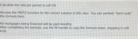 Solved Calculate The Rate Per Period In Cell H9 Review The