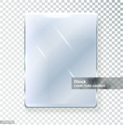 거울은 직사각형으로 절연되어 있습니다 현실적인 직사각형 거울 프레임 흰색 거울 템플릿 반사 유리 표면이 격리되었습니다 사실적인