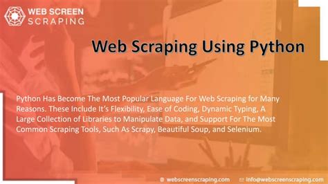 Web Scraping Using Python Web Screen Scraping Ppt
