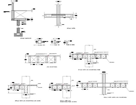 Column And Foundation Section Plan Autocad File