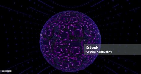 보라색 3d 디지털 개념 회로 기판과 Cpu와 구 행성 디지털 신경망 Cpu 파워 리플 3d 렌더링 회로판에 대한 스톡 사진 및 기타 이미지 Istock