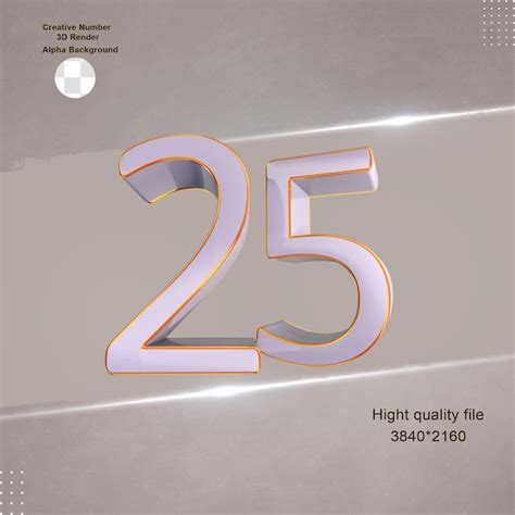 Premium Psd Clean Design White 3d Number 25