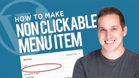 how to make a non clickable menu item in wordpress youtube