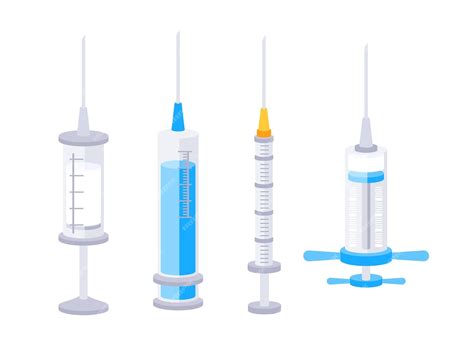 Premium Vector Syringes Set Medical Plastic Syringes Of Different Sizes Subcutaneous And