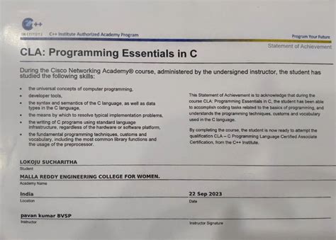 Sucharitha Lokoju On Linkedin Cisco Cprogramming Certification Codingskills