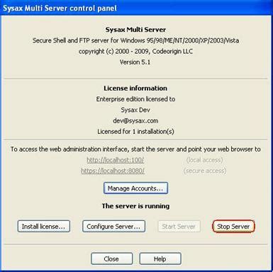 Chapter 7 How To Start And Stop Sysax Multi Server