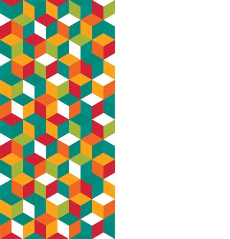 Premium Vector Pattern Of Colored Cubes Multicolored Cubic Background Cube Pattern