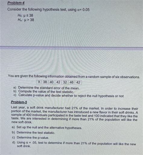 Solved Consider the following hypothesis test using α Chegg