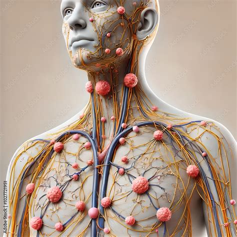 ilustración de stock anatomical diagram structure and location of lymph