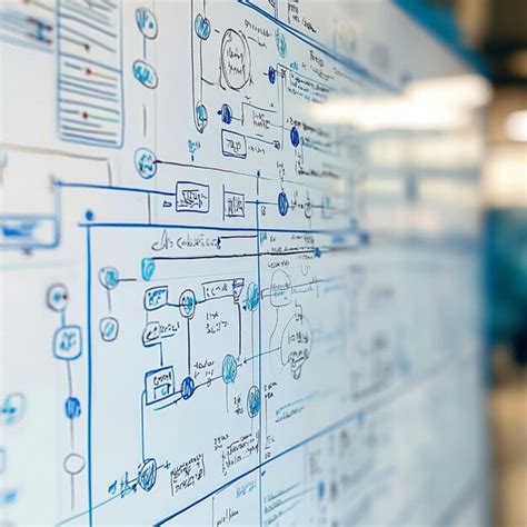 a closeup of a whiteboard with algorithm design sketches and notes