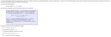 Solved Correct For Every Integer Greater Than Or Equal To Chegg Com