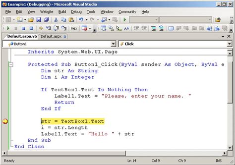 Debugging With Breakpoints In Aspnet