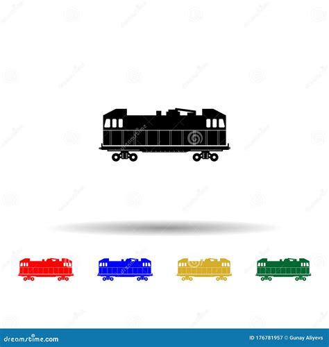 Locomotive Multi Color Icon Simple Thin Line Outline Vector Of Transport By Train Icons For Ui