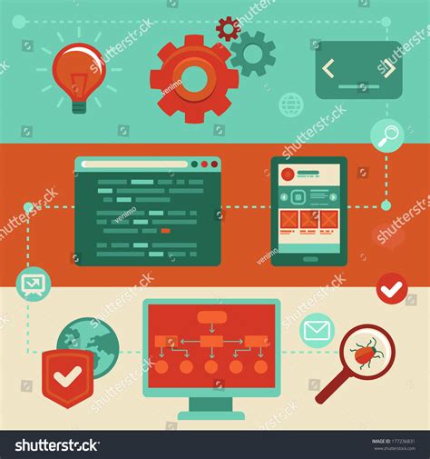 Vector Concept Flat Style Trendy Icons Stock Vector Royalty Free Shutterstock
