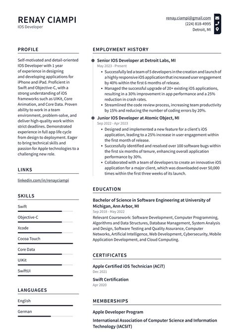 Adobe IOS Developer Resume Examples ResumeCat