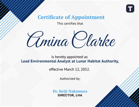 Free Certificate Of Appointment Template To Edit Online