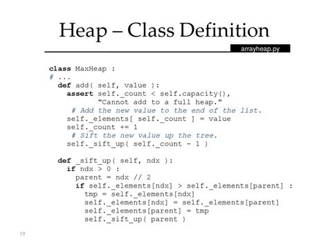 binary tree application operations in heaps ppt download