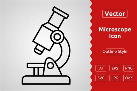 Vector Microscope Outline Icon Design Graphic By Muhammad Atiq · Creative Fabrica
