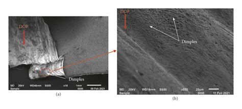 Sem Sei Micrographs A At The Exit Point Of The Penetration Hole