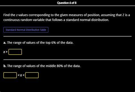 Solved Question Of Find The Z Values Corresponding To Chegg Com