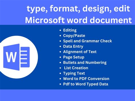 professional typing formatting design and editing for your ms word