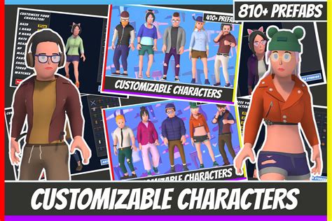 Customizable 3d City Characters 3d Humanoids Unity Asset Store
