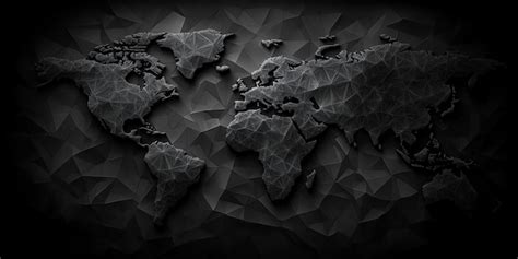 A Geometric World Map Made Of Angular Shapes Wallpaper Premium Ai