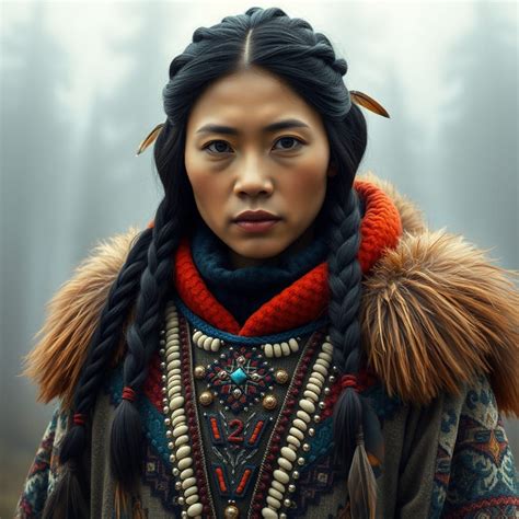 Gorgeous Alaskan Native Woman In Boreal Forest Ai Art