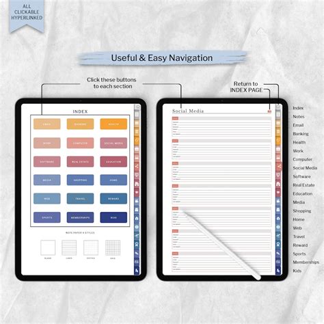 digital password log password logbook keeper password tracker digital notebook journal