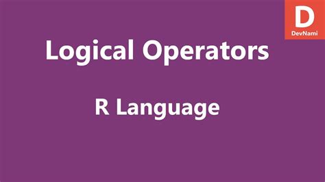 R Programming Logical Operators Youtube