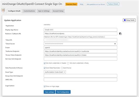 Oracle Idcs Single Sign On Sso Wordpress Openid Connect Idcs Sso