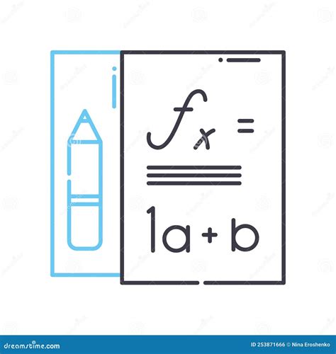 Math Line Icon Outline Symbol Vector Illustration Concept Sign Stock Vector Illustration Of