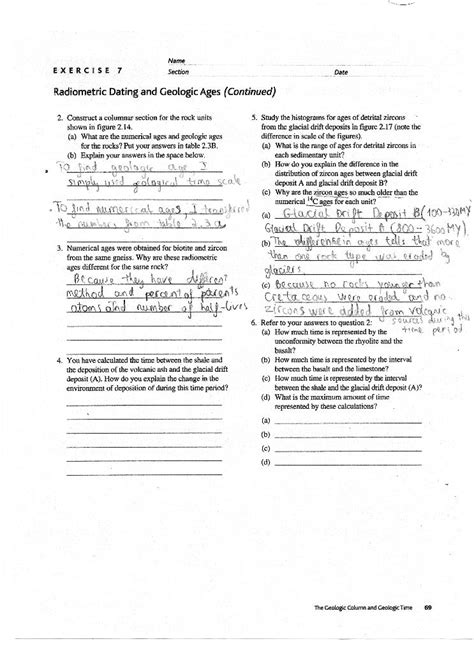 solved name section exercise 7 date radiometric dating and