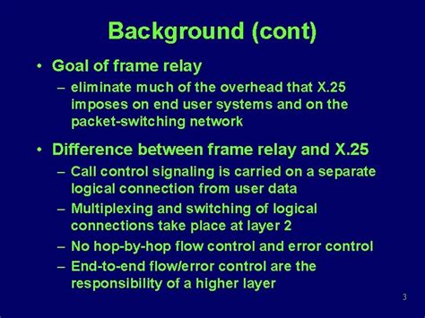 Chapter 11 Frame Relay Background Frame Relay Protocol