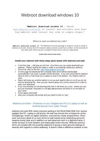 PPT Webroot Download For Windows 10 PowerPoint Presentation Free Download ID 8303233