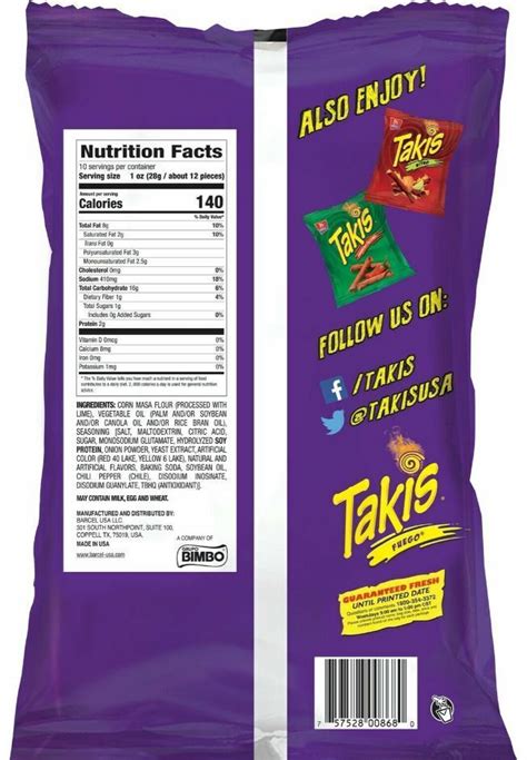 Takis Bag Ingredients
