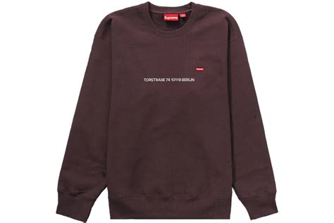 Supreme Small Box Crewneck Berlin Shop Exclusive Dark Brown Fw22 Cn