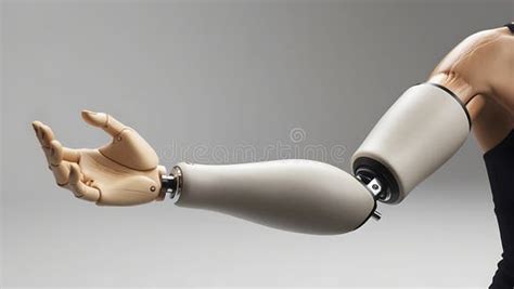 Elegant Prosthetic Arm With Human Like Texture And Subtle Sheen Stock