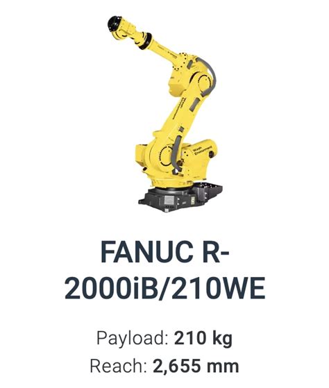 Fanuc R 2000ib210we Data Sheet R Series Robot Rab Industries Inc