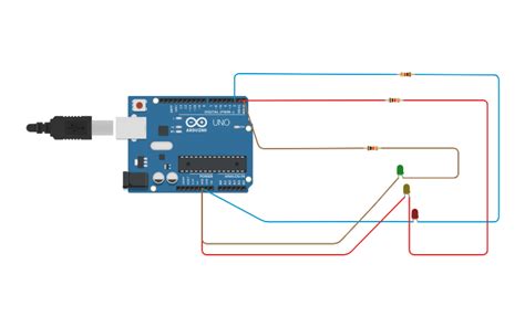 Circuit Design Semáforo Arduino Tinkercad
