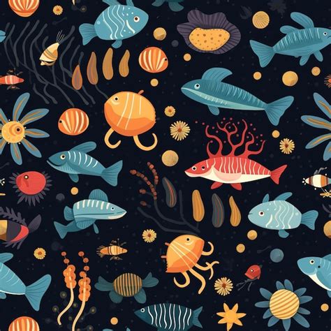 Premium AI Image Sea Turtles Pattern Seamless