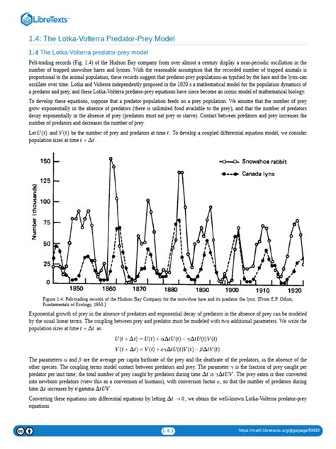 1 04 The Lotka Volterra Predator Prey Model Pdf Eigenvalues And
