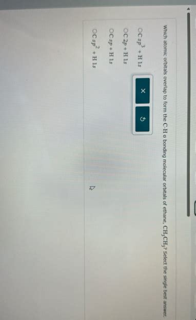 Solved Which atomic orbitals overlap to form the C Hσ Chegg