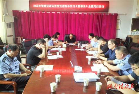 回龙圩管理区政法委开展学习《中华人民共和国禁毒法》主题党日活动