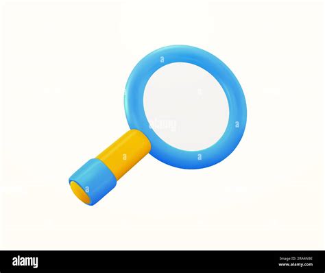 3d Magnifying Glass Isolated In Minimal Style Isolated On White