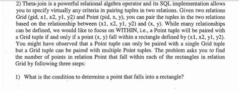 Solved 2 Theta Join Is A Powerful Relational Algebra