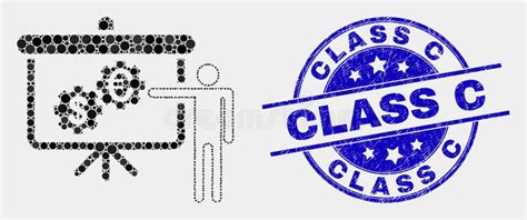 Vector Dotted Financial Engine Presentation Icon And Grunge Class C