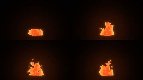 卡通火焰燃烧动画视频素材下载